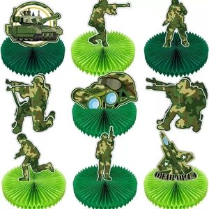 Amazon | Party Supplies | 6 Pieces Army Military Honeycomb Centerpieces ...